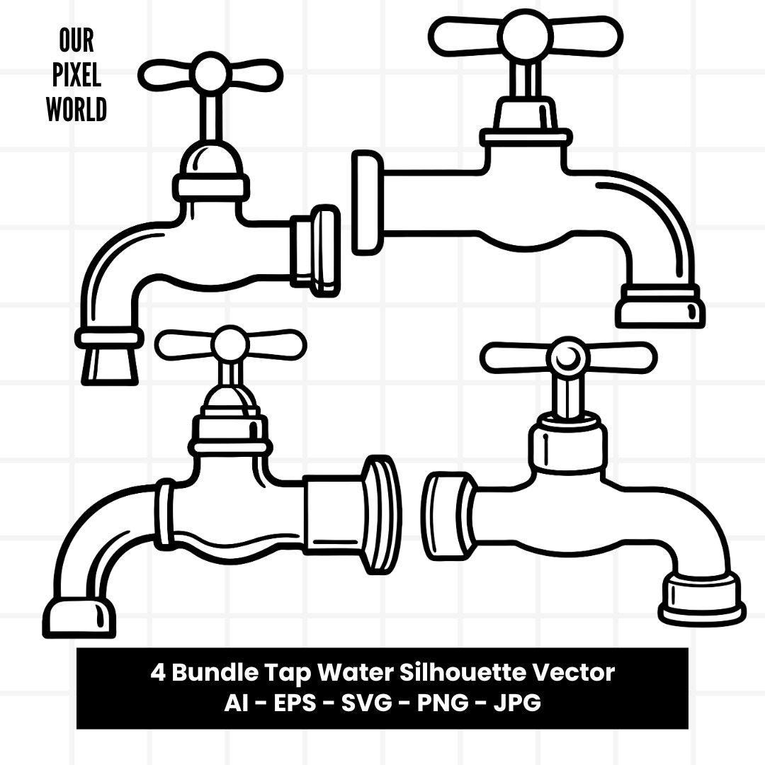 Tap Water Bundle SVG | Water PNG | Faucet Plumbing Vector | Water Clip ...