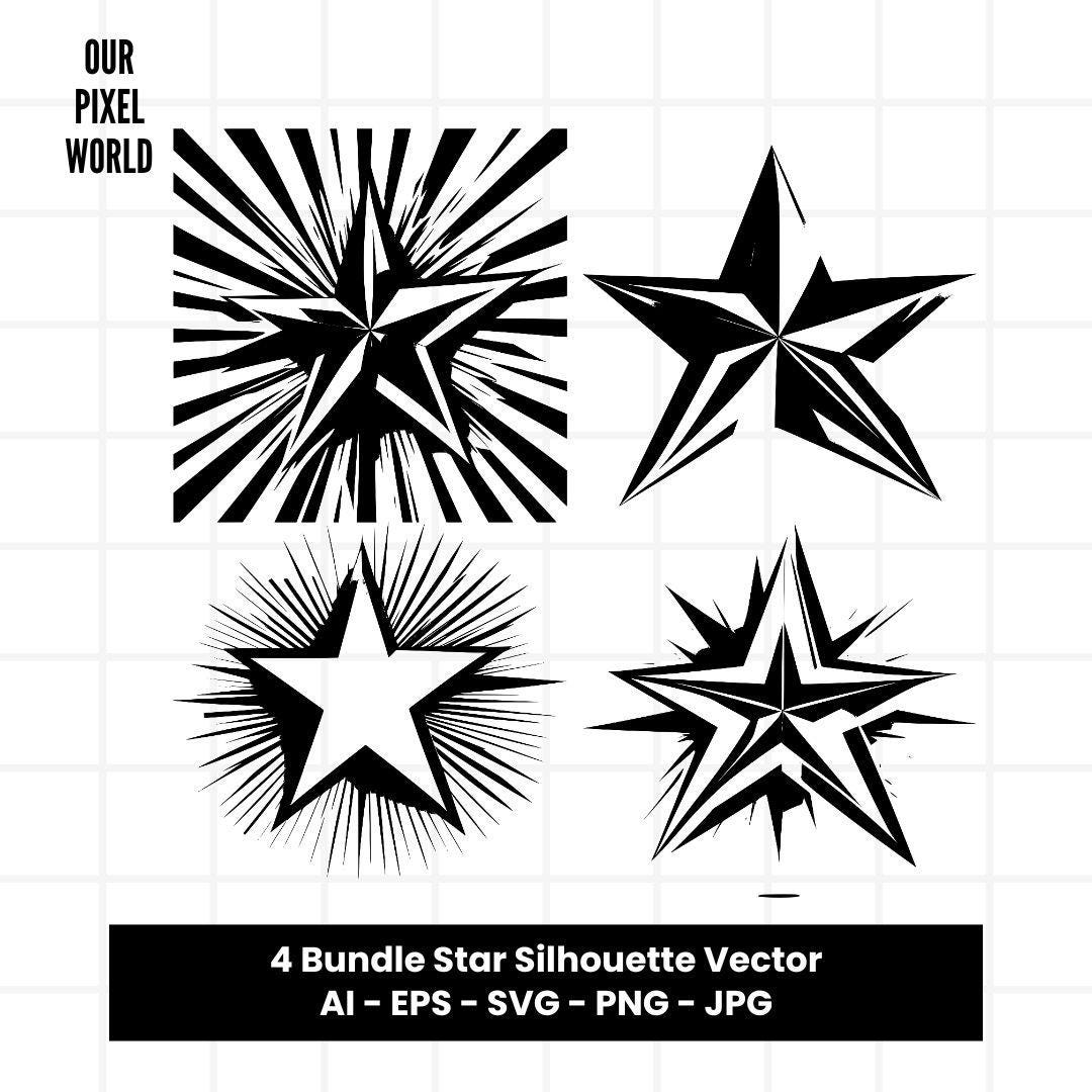 Various Star Bundle SVG | Stars PNG | Basic Shape Vector Editable Color ...