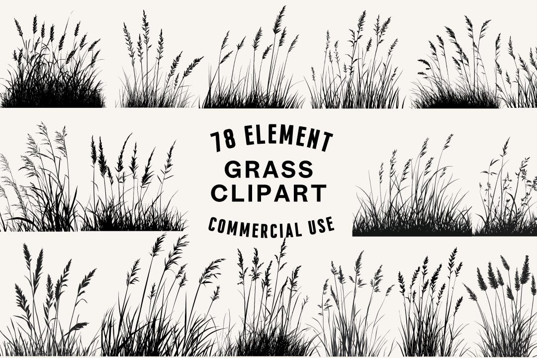 Grass SVG Clipart Bundle: Nature Vector Designs (instant Download) - Etsy