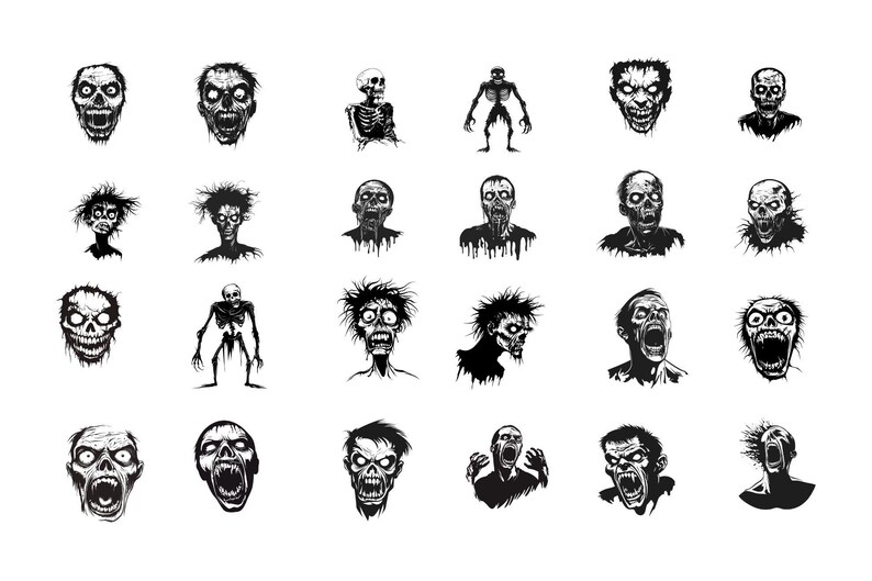 Zombie SVG Bundle | Zombie Clipart | Horror Vector Designs | Spooky ...