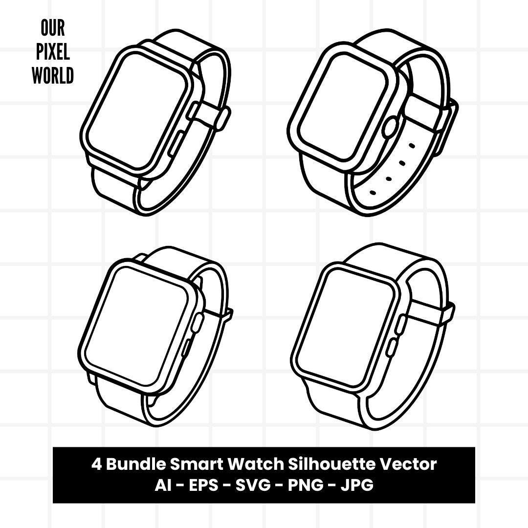 Smartwatch Bundle SVG | Smart Watch PNG | Watch Vector | Tech Clip Art ...