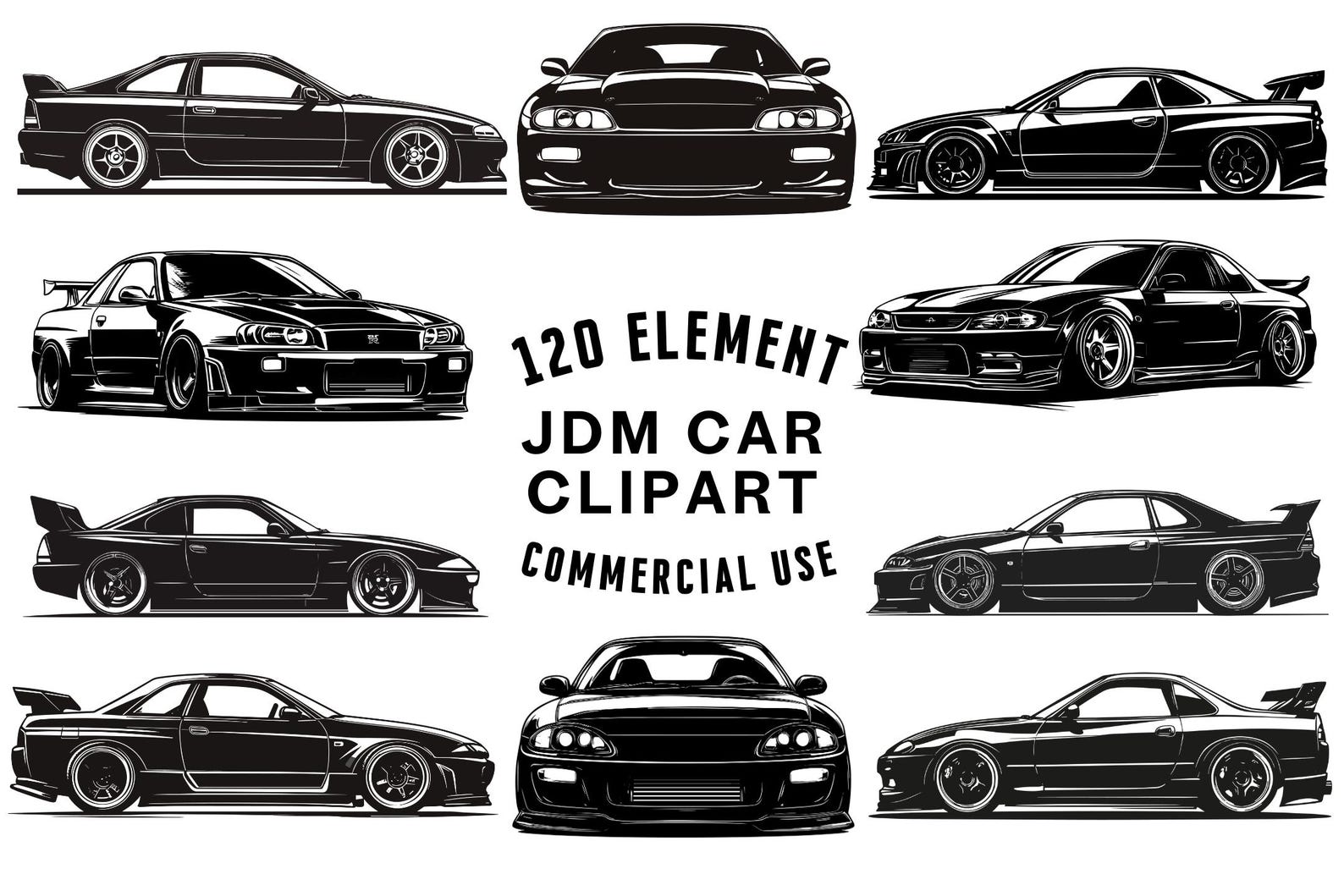 JDM Car Svg Bundle | Jdm Clipart | Japanese Car Vector Designs | Street ...