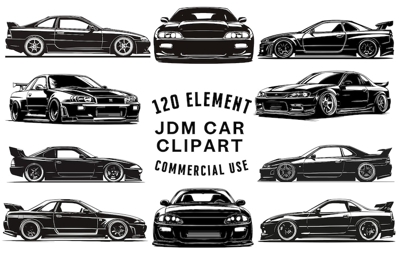 JDM Car Svg Bundle | Jdm Clipart | Japanese Car Vector Designs | Street ...