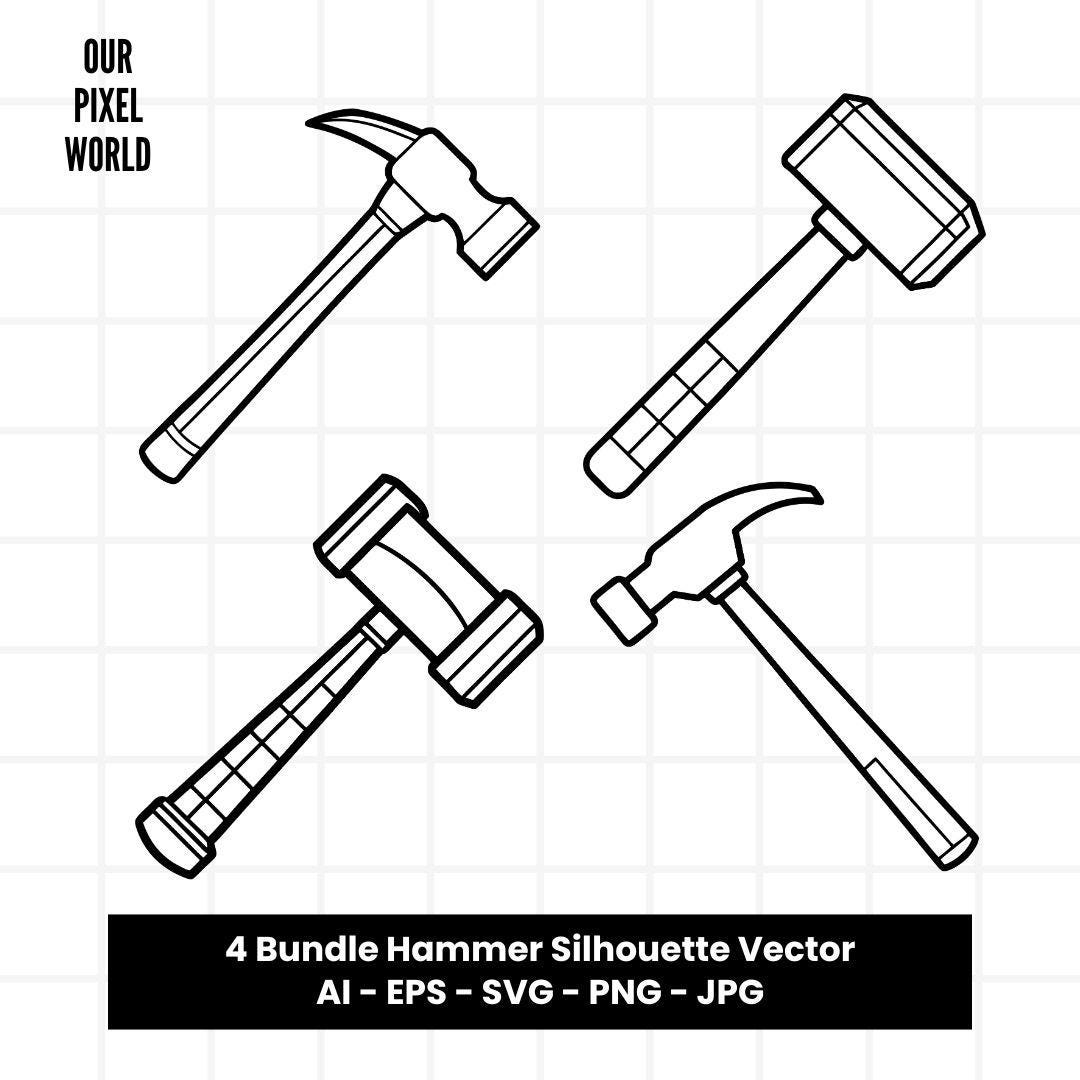 Hammer Bundle SVG | Hammers PNG | Hammer Vector Editable Color | Hammer ...