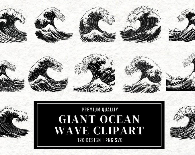 32 Waves Vector Clipart. Hand Drawn Wave Line Graphics. Beach Sea Art ...