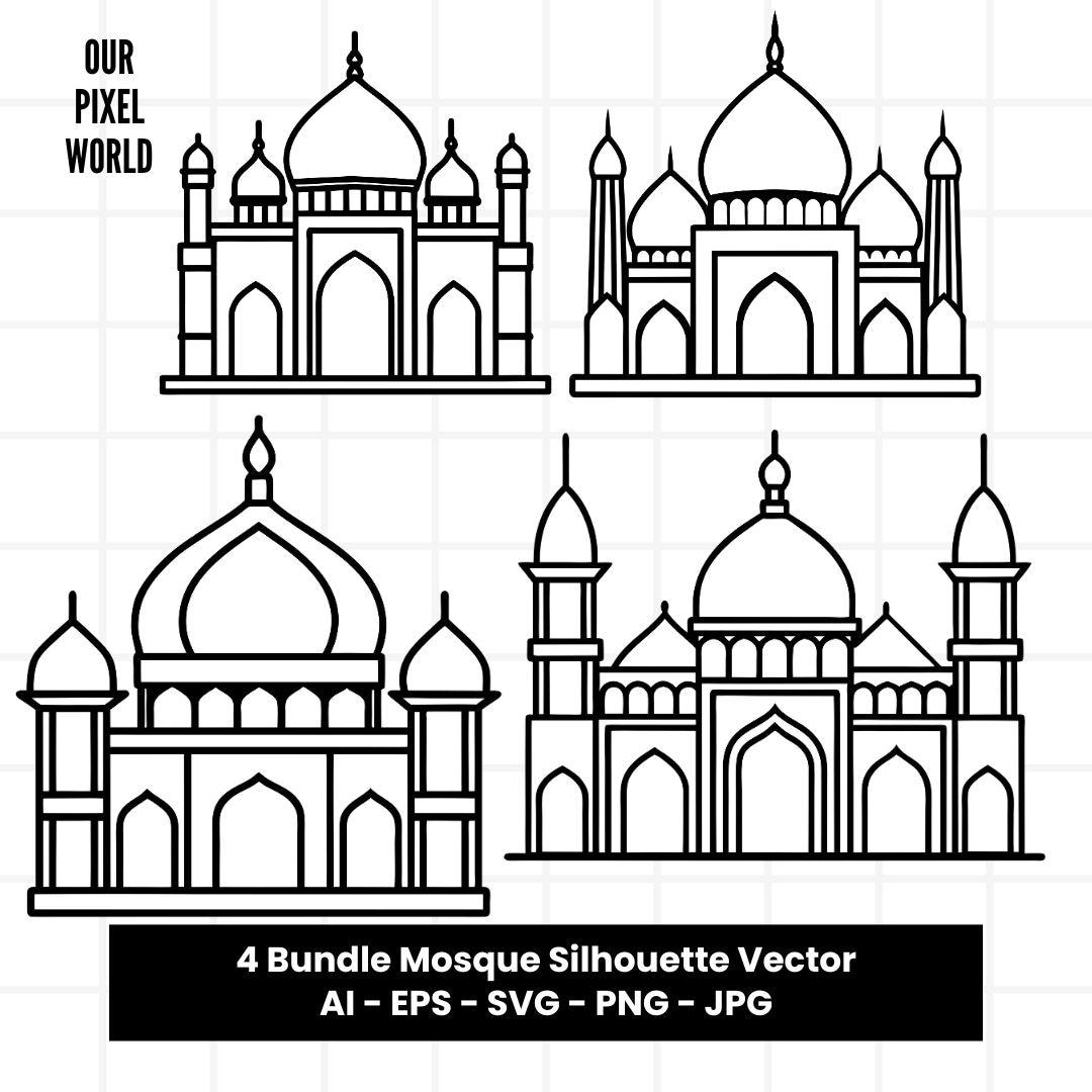 Mosque Islamic Bundle SVG | Mosque PNG | Mosque Vector | Mosque Clip ...
