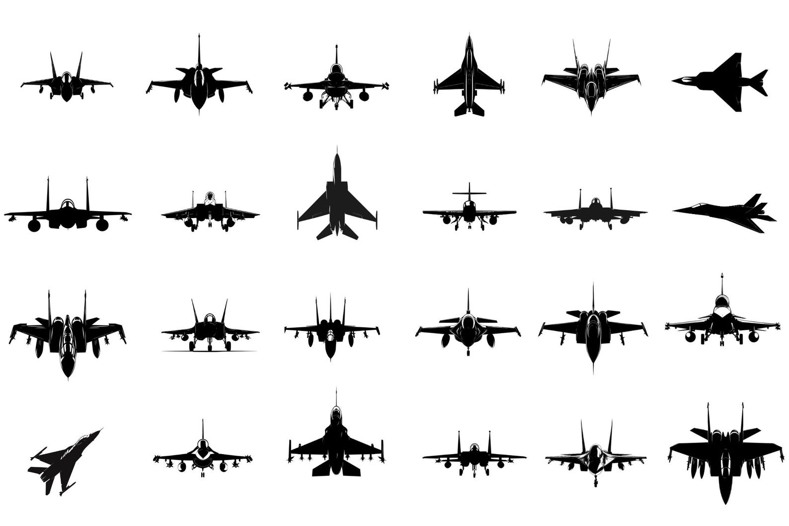 Fighter Jet SVG Bundle | Jet Clipart | Military Aircraft Vector Design ...