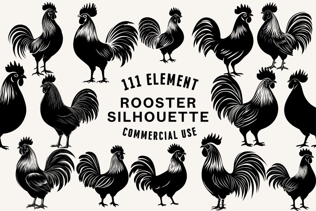 Rooster SVG Bundle | Rooster Clipart | Farm Animal Vector Designs ...