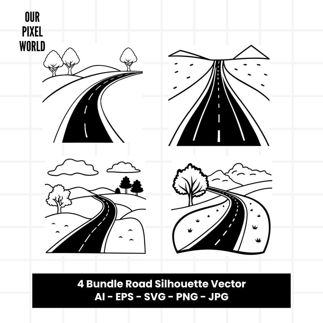 Country Roads Bundle SVG | Road PNG | Country Road Vector Editable ...