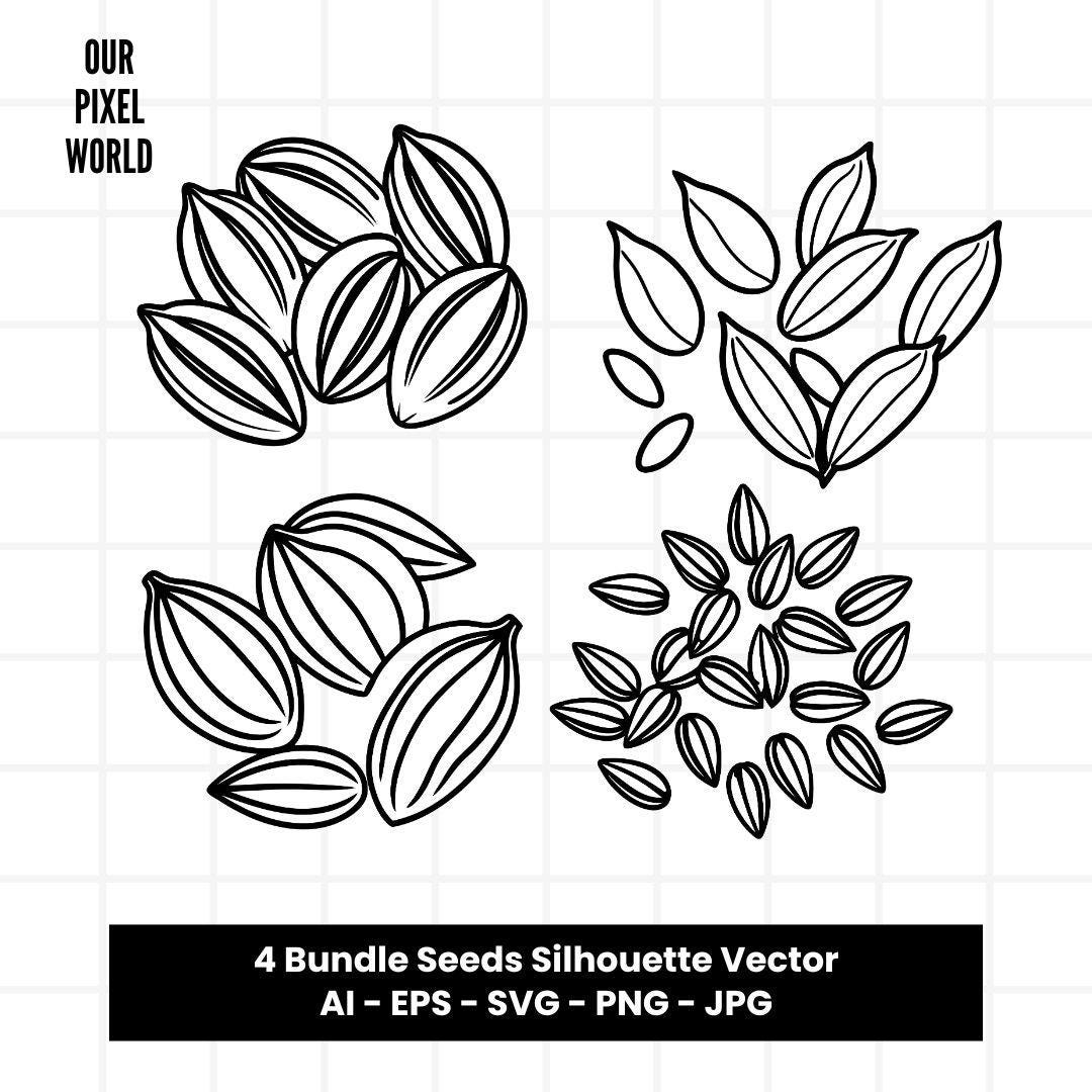 Seed Plant Bundle SVG | Seeds PNG | Plant Nature Green Vector Editable ...