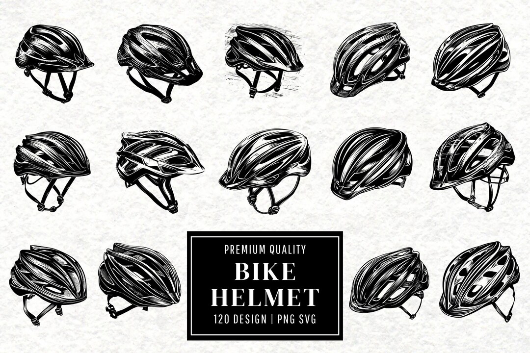 Bike Helmet SVG Bundle: Cycling Clipart, Sport Decals (instant Download ...