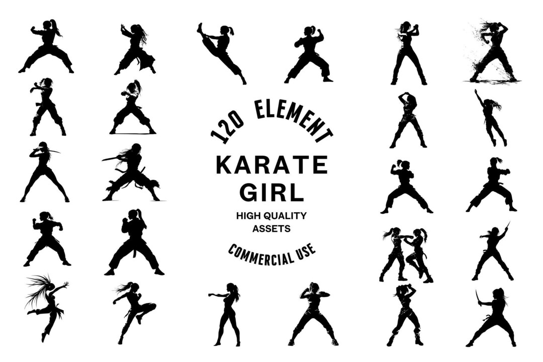Karate Girl SVG Bundle | Martial Arts Clipart | Karate Vector | Fighter ...