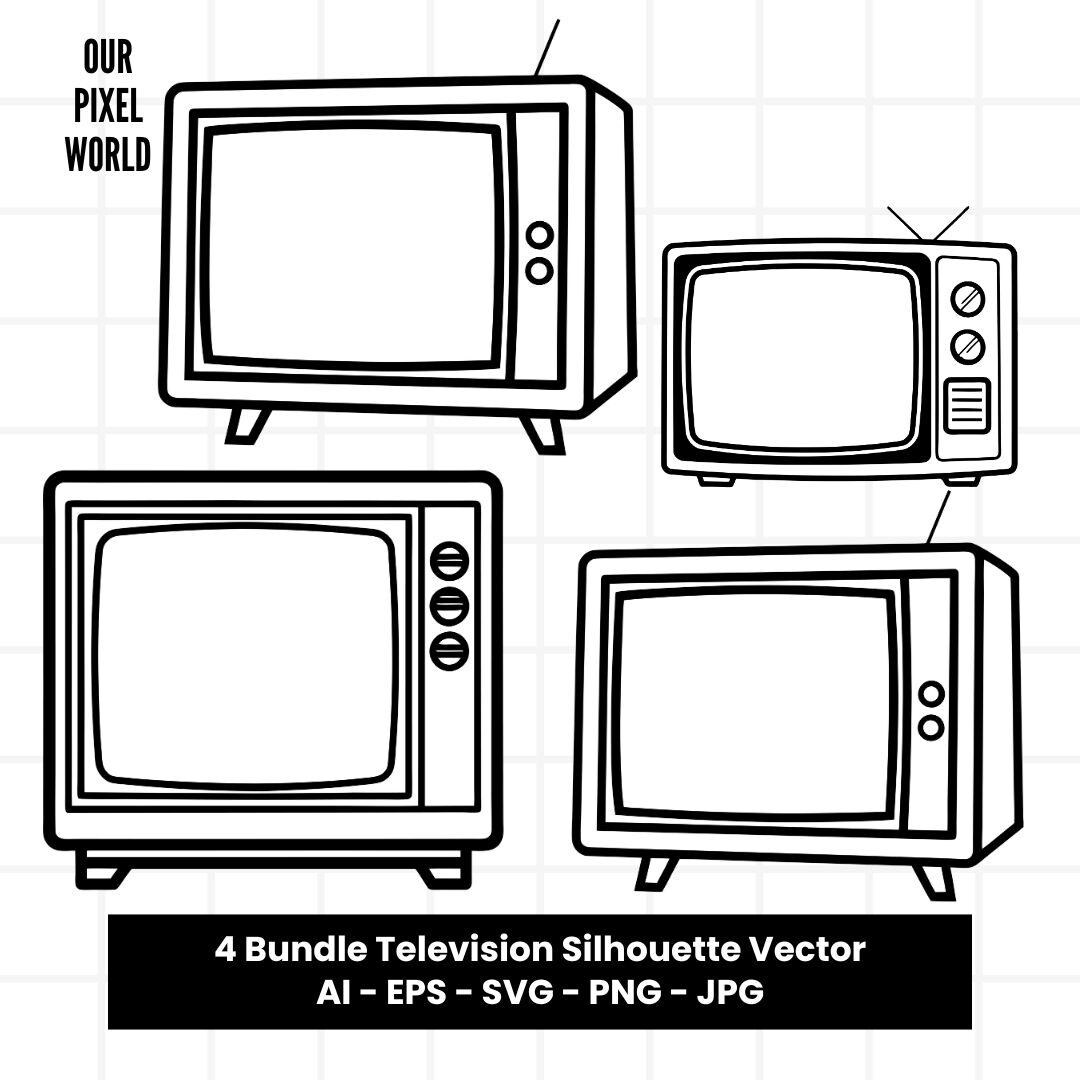 Retro Television Bundle SVG | Tv PNG | Media Tv Vector | Classic Clip ...