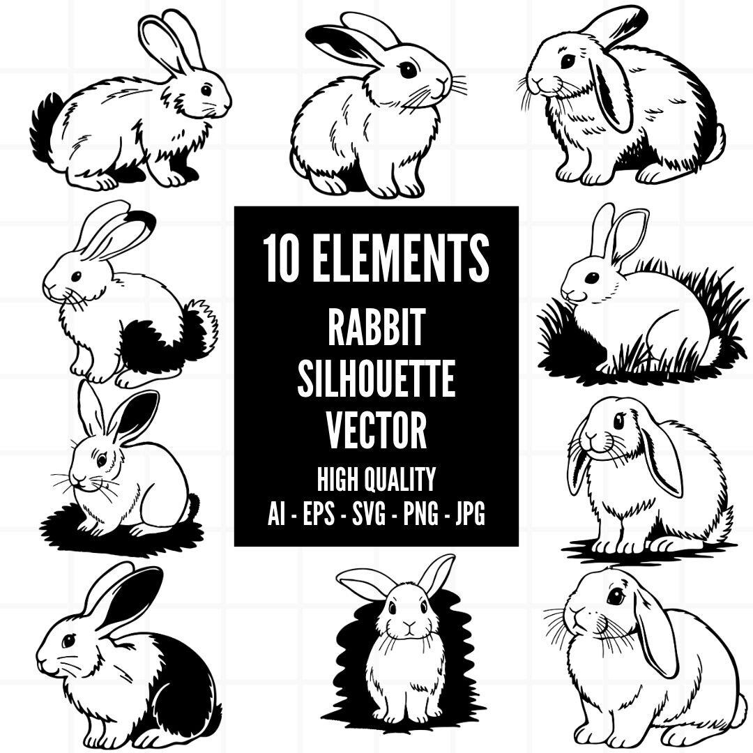 Bundle Rabbit SVG | Cute Bunny PNG | Rabbit Vector Animal | Bunny Clip ...