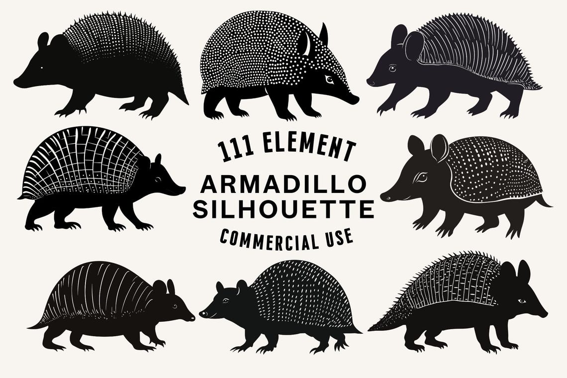 Armadillo SVG Bundle | Armadillo Clipart | Wildlife Vector Design ...