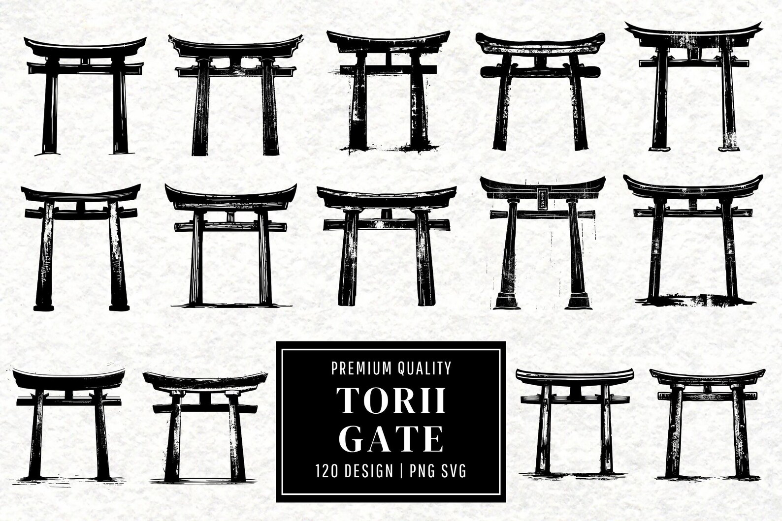 Torii Gate SVG Bundle | Japanese Clipart | Shrine Vector Designs ...