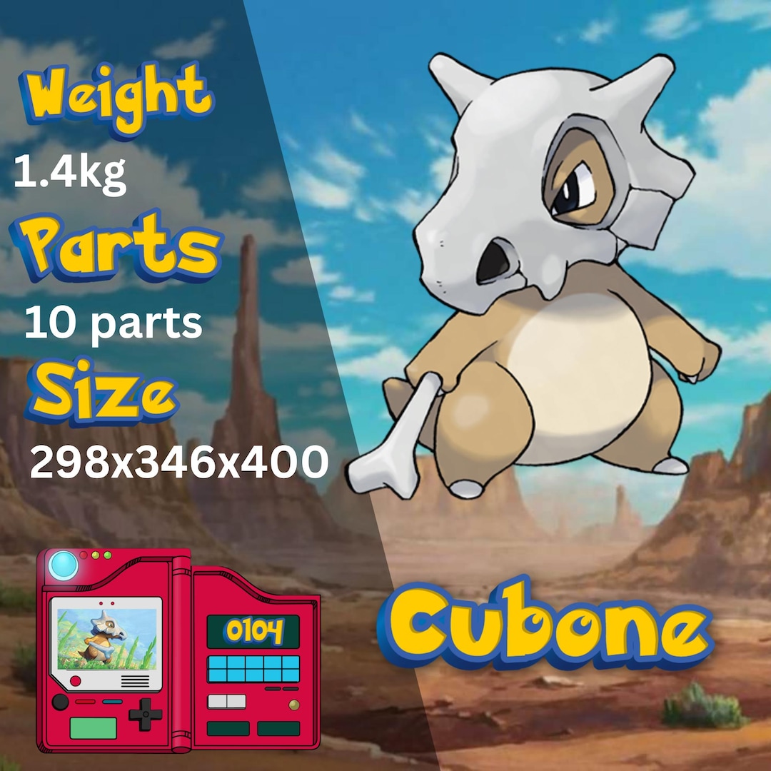 Cubone STL – Pre-sliced 3D Print File for Bambu A1 | Easy Assembly ...