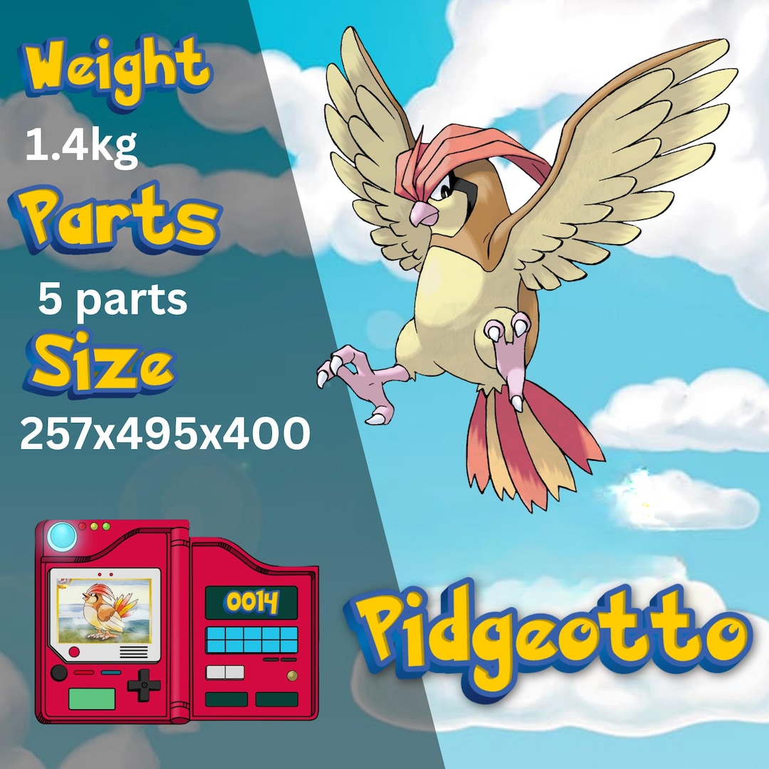 Pidgeotto STL – Pre-sliced 3D Print File for Bambu A1 | Easy Assembly ...