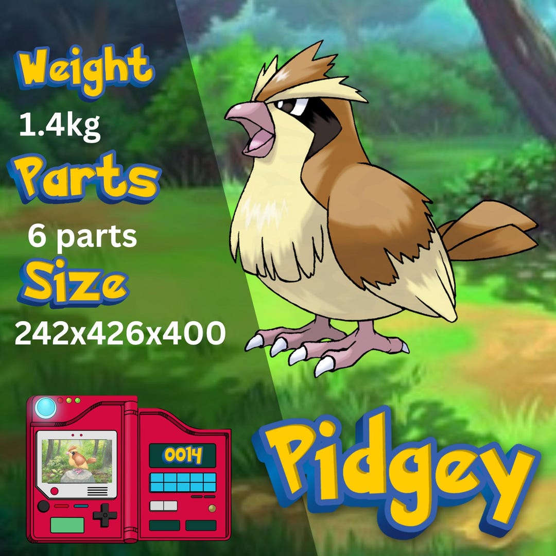 Pidgey STL – Pre-sliced 3D Print File for Bambu A1 | Easy Assembly ...