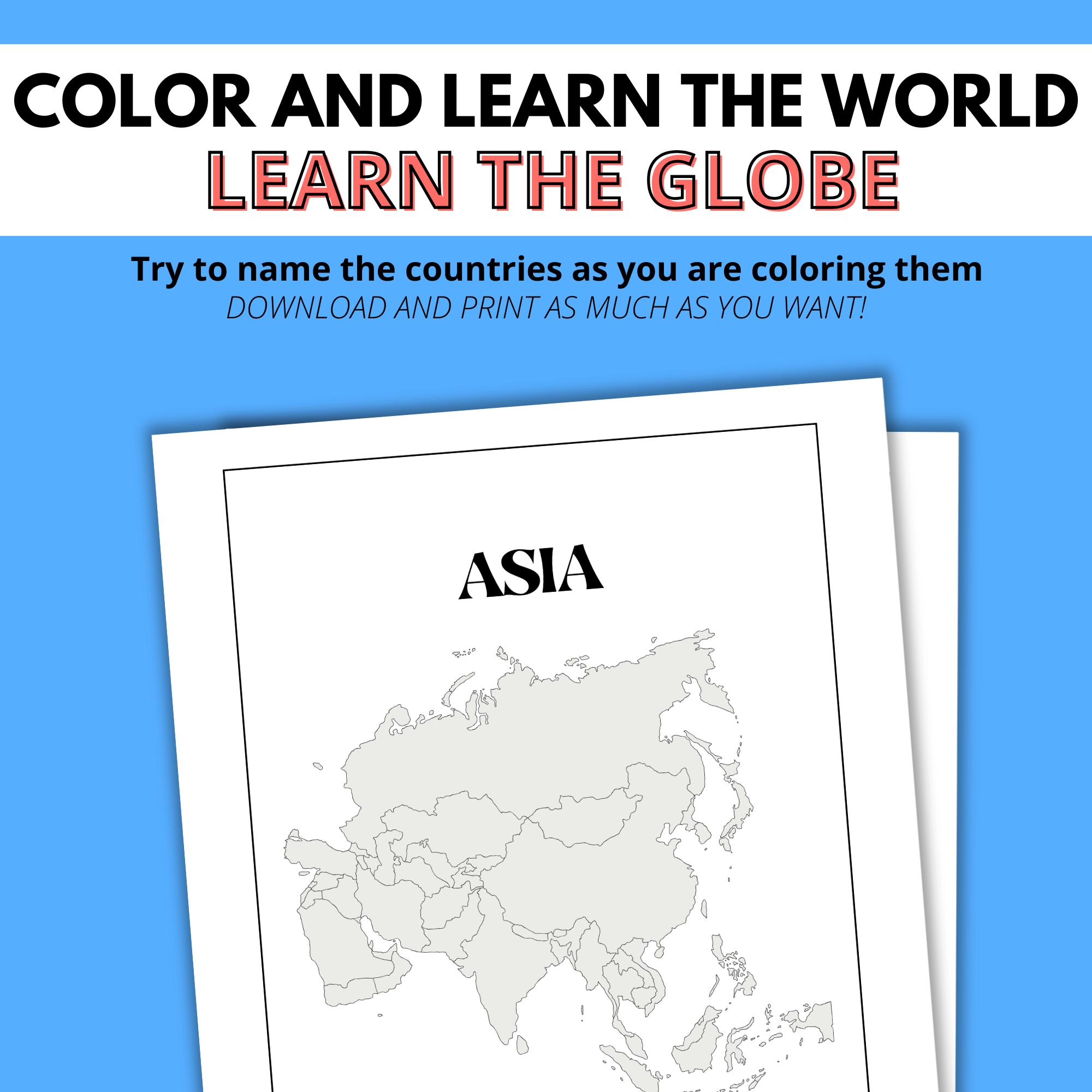 The 7 Continents Coloring Book - Etsy