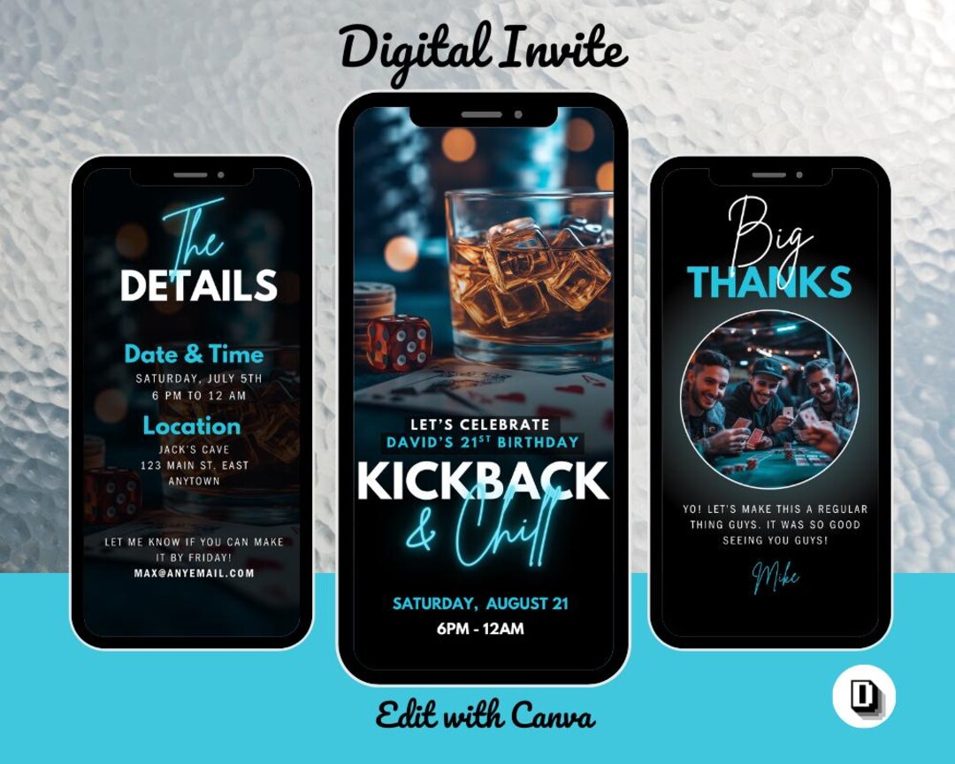 Game Night Party Evite: Kick Back Invitation Template, Edit in Canva ...