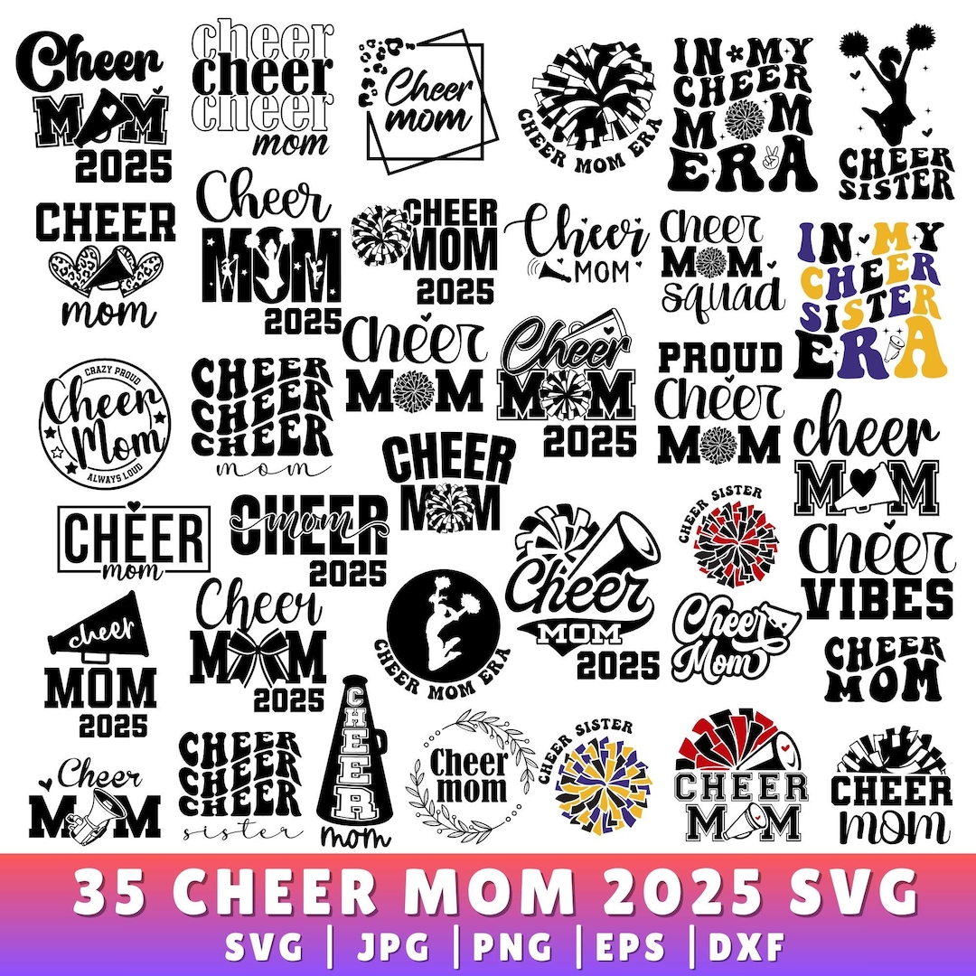 Cheer Mom Svg Bundle, 35 Cheer Mom Designs 2025, Cheer Life Svg Bundle ...