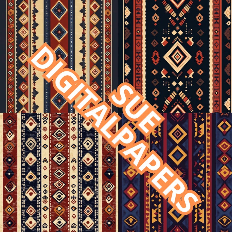 African Ethnic Seamless Pattern | Ethnic Digital Paper Bundle | Instant ...