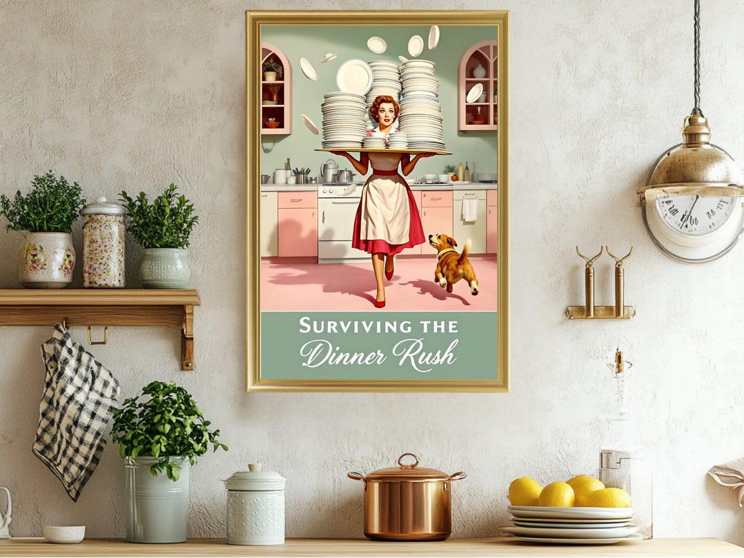 Vintage Kitchen Art, Retro Wall Decor, Mid-century Modern Poster ...