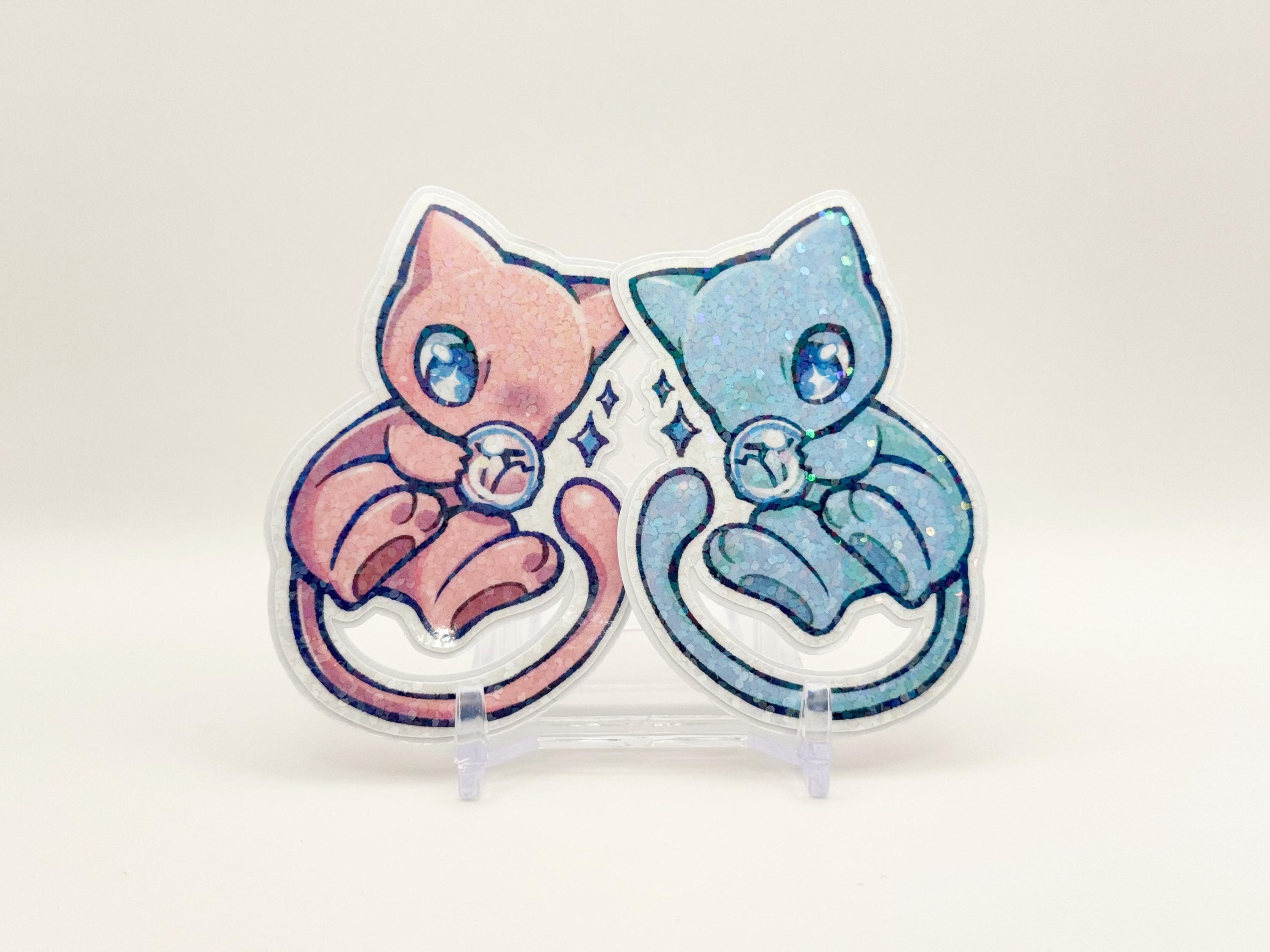 Pokemon Mew Shiny Mew Bubble Sticker Pair - Etsy