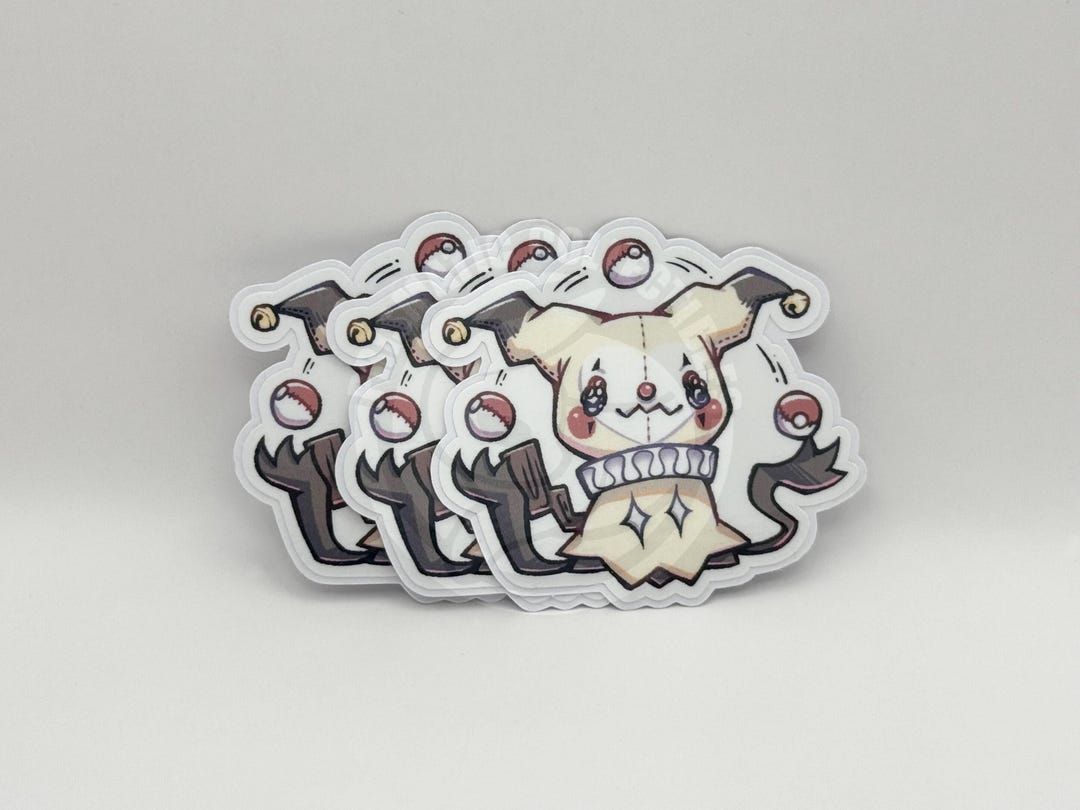 Pokemon Circus Mimikyu Sticker Jester 3 Pack - Etsy