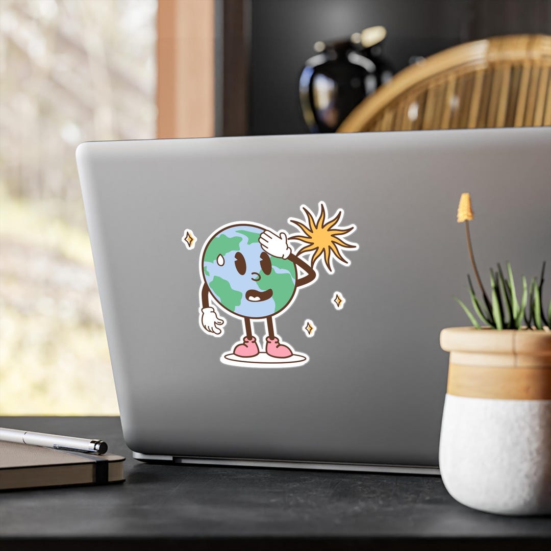 Cute Climate Change Earth Day 2025 Character Vinyl Decals - Stickers ...