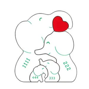 Engraved Wood Elephant Family Puzzle: Personalized Keepsake Gift - Etsy