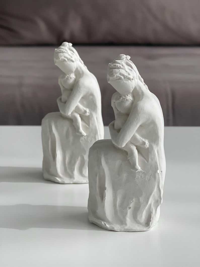 New Mom Figurine / Chic Motherhood Decor Handcrafted Sculpture for the ...