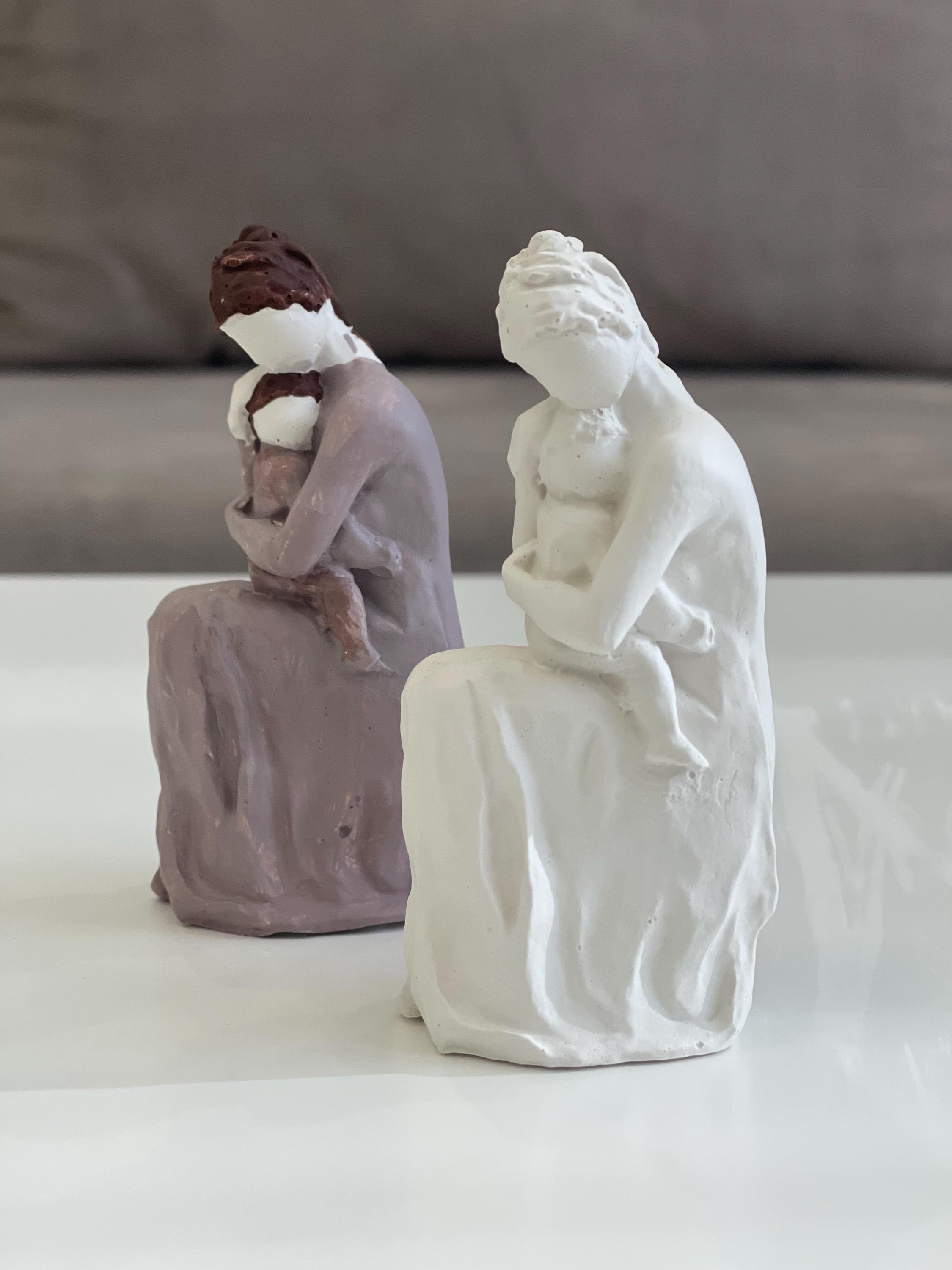 New Mom Figurine / Chic Motherhood Decor Handcrafted Sculpture for the ...