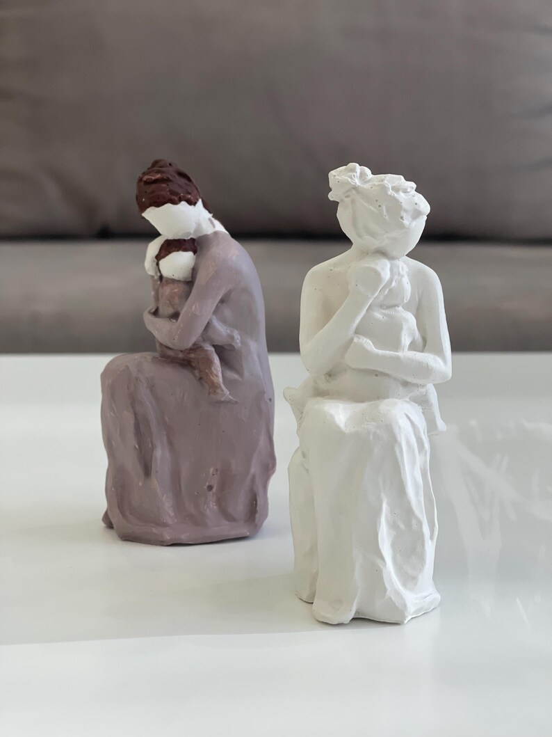 New Mom Figurine / Chic Motherhood Decor Handcrafted Sculpture for the ...