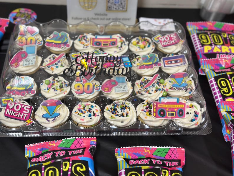 90s Theme Party Treat Box – Chocolate Oreos, Crispy Treats - Etsy