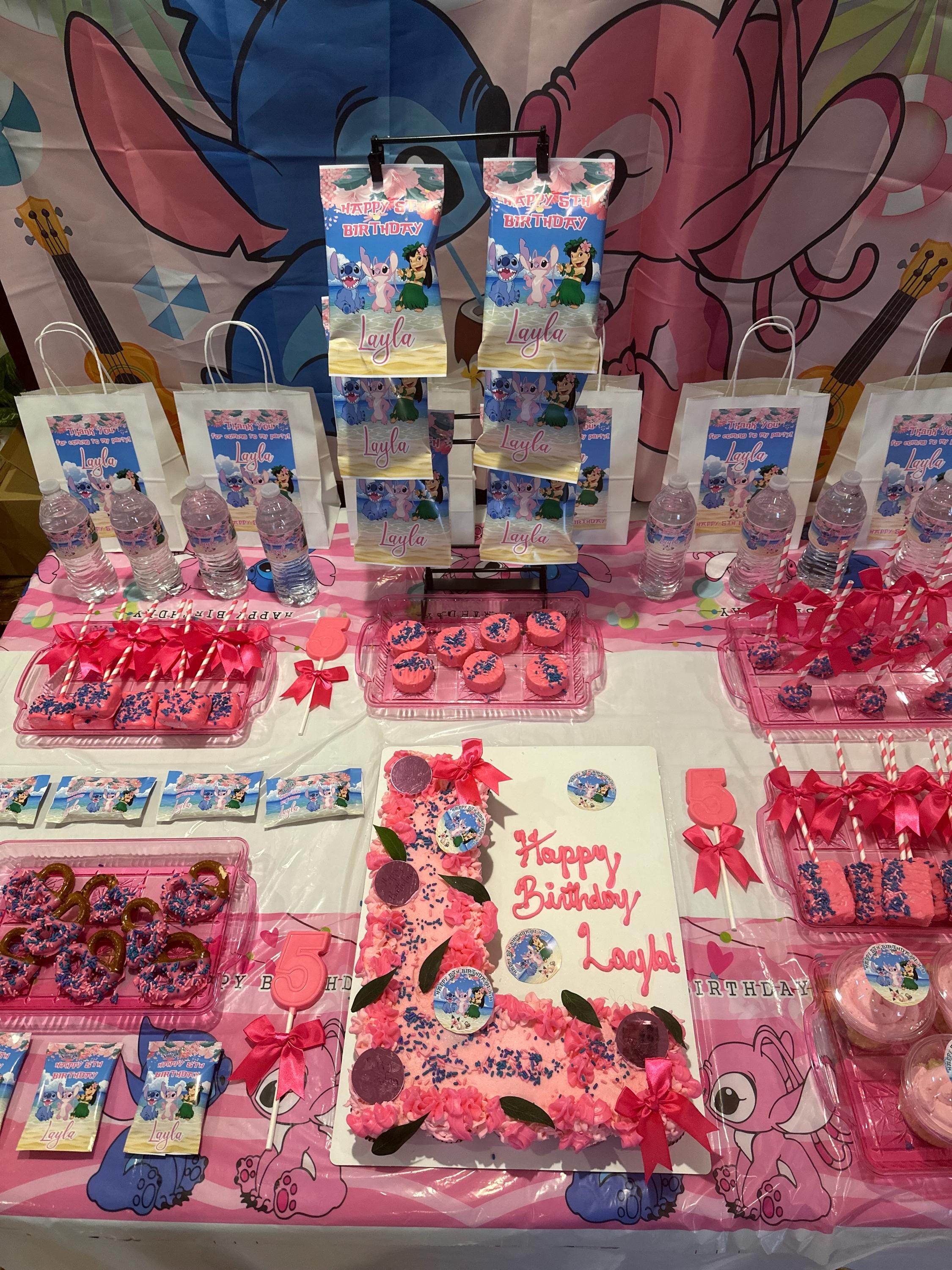 Lilo and Stitch Party Favor Box – 60 Pc Dessert Treats, Pink and Blue ...