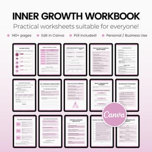 Guided Inner Growth Workbook, Editable Coaching PLR Templates Personal ...