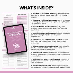 Guided Inner Growth Workbook, Editable Coaching PLR Templates Personal ...