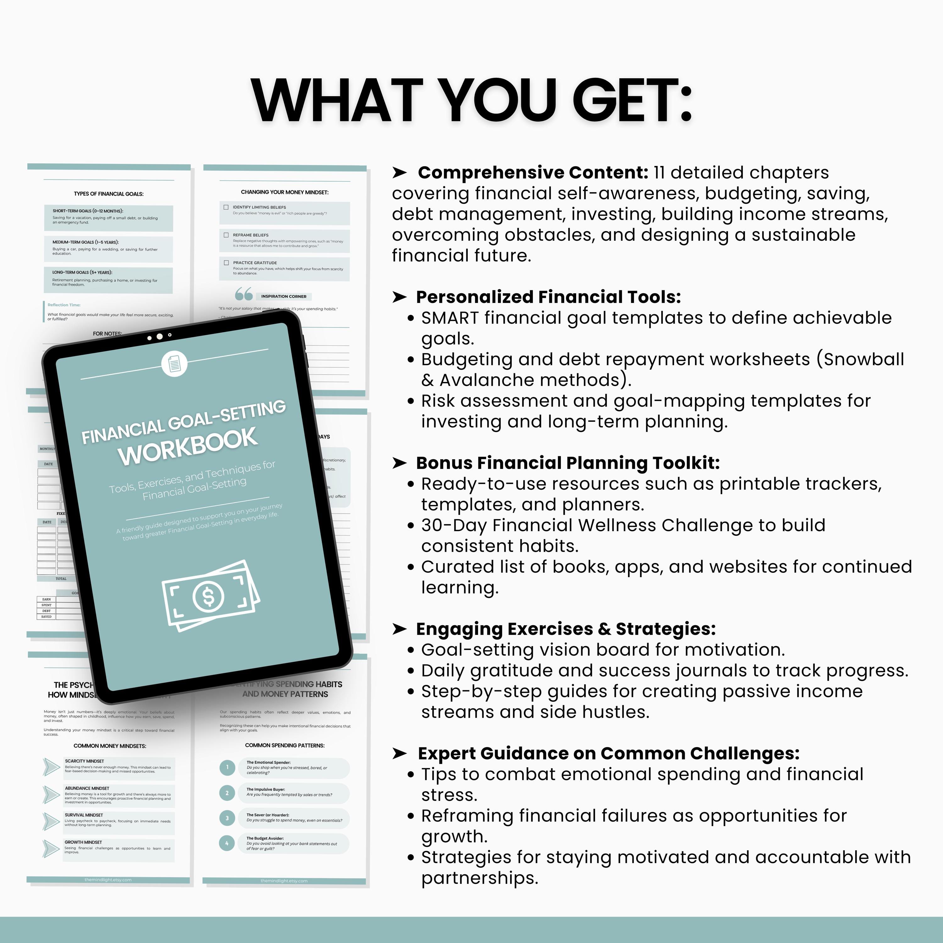 Financial Goal-setting Workbook, Financial Education Worksheets ...