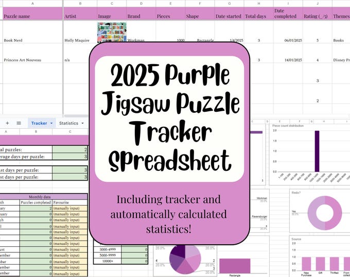 Printable Jigsaw Puzzle Log / Single-puzzle Tracker - A4/letter Digital ...