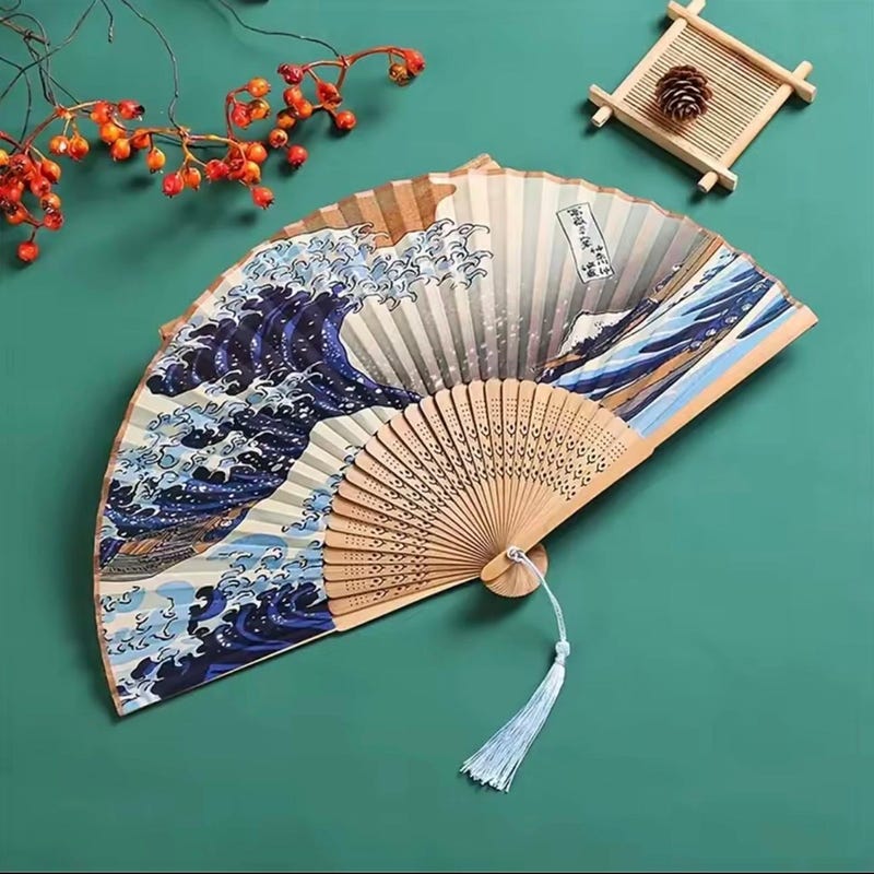 Japanese Hand Fan - Etsy UK