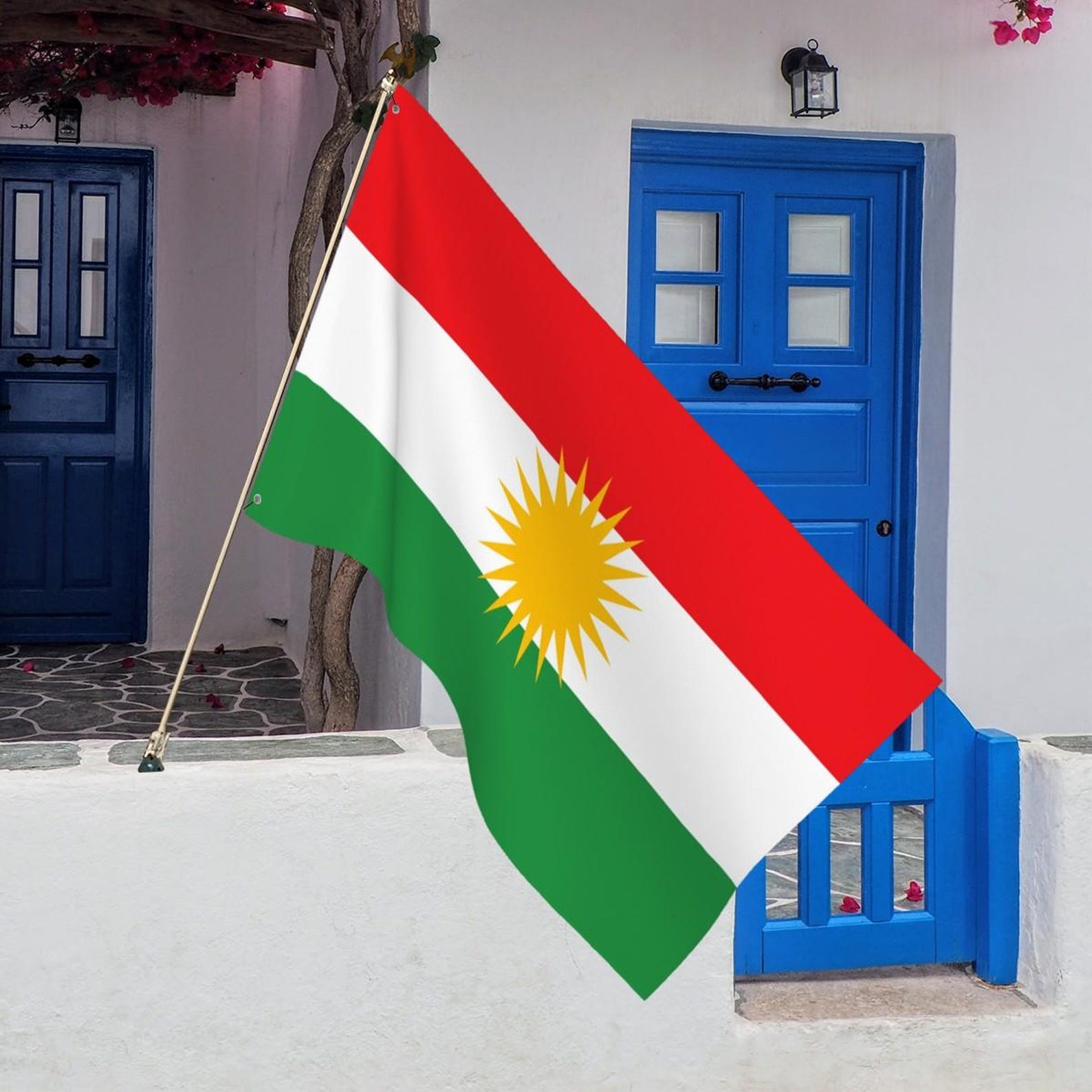 Kurdistan Flag Tapestry: Polyester Wall Banner (90x150 Cm) - Etsy