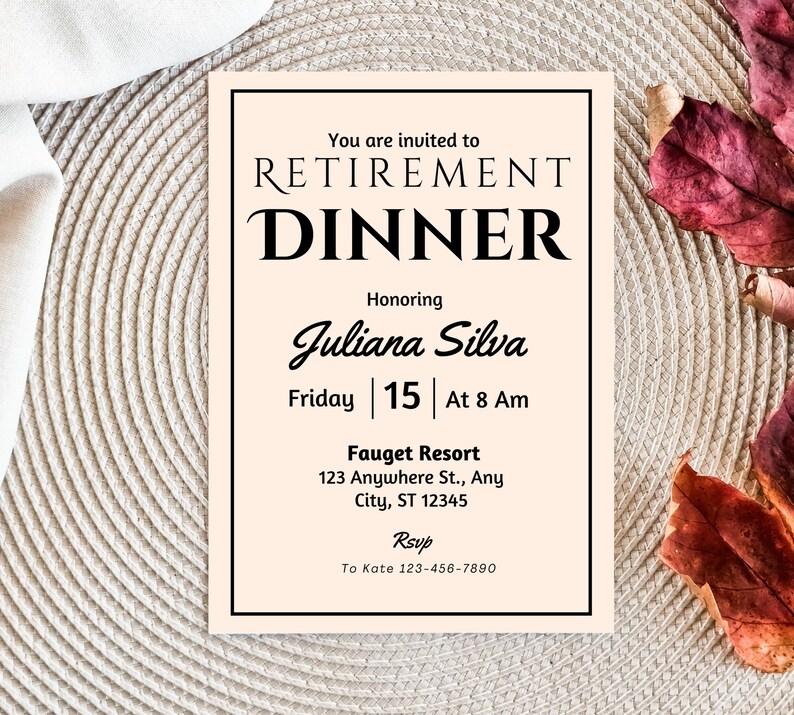 Editable Retirement Party Invitation Template, Work Retire Mens Womens ...
