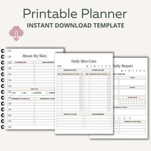 Printable Beauty and Skin Care Planner, Daily Skin Care Routine, Beauty ...