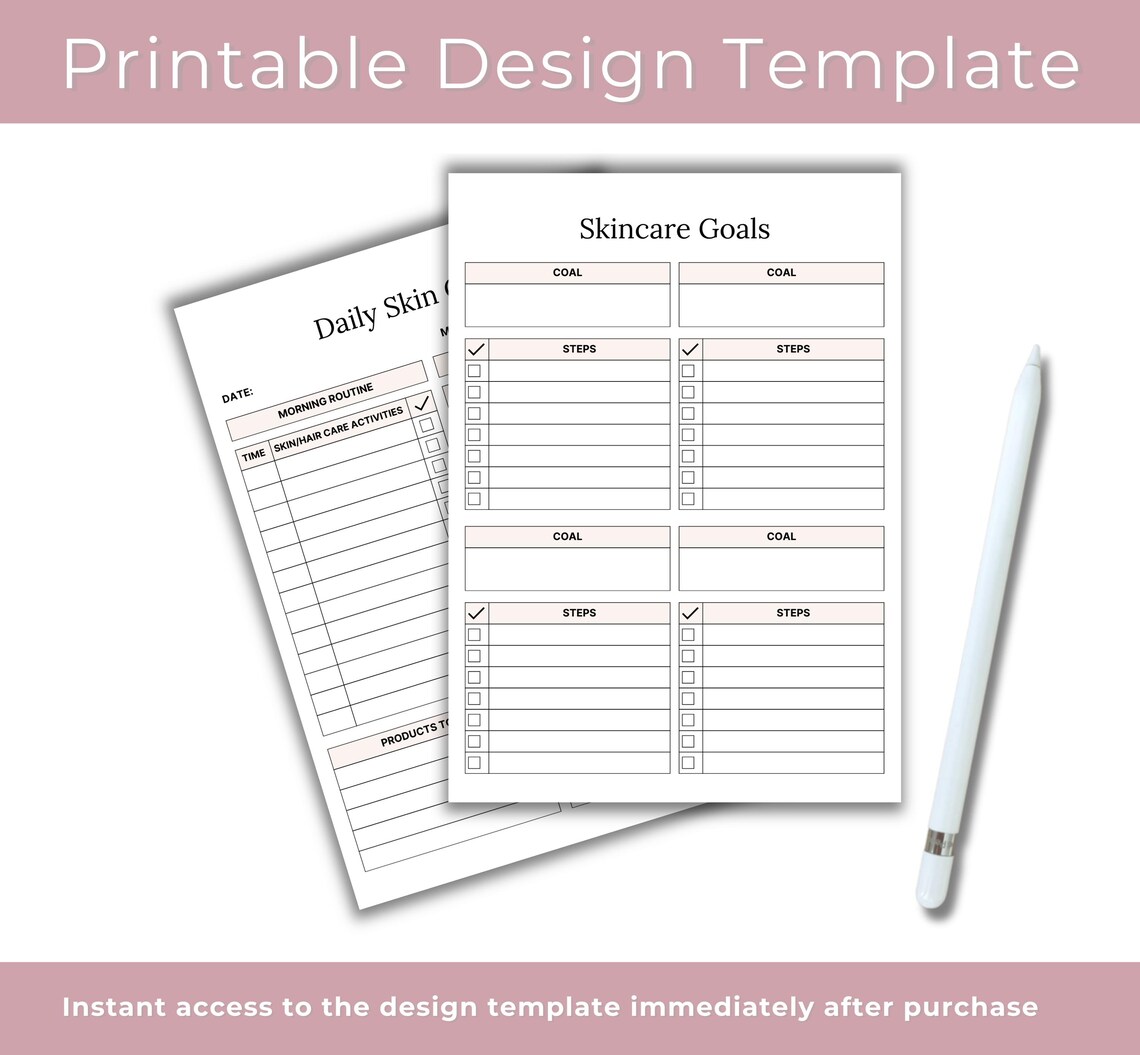 Printable Beauty and Skin Care Planner, Daily Skin Care Routine, Beauty ...