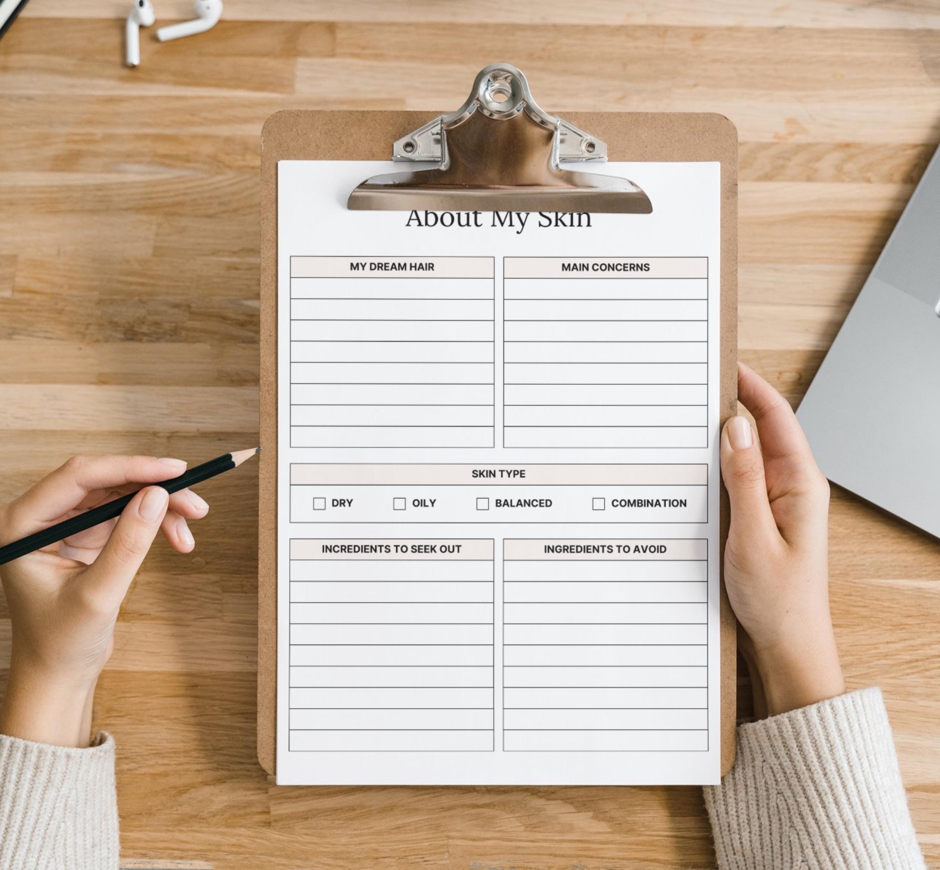 Printable Beauty and Skin Care Planner, Daily Skin Care Routine, Beauty ...