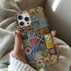 Funky Tile Aesthetic Full Print iPhone Case,vintage Azulejo Tiles Phone ...