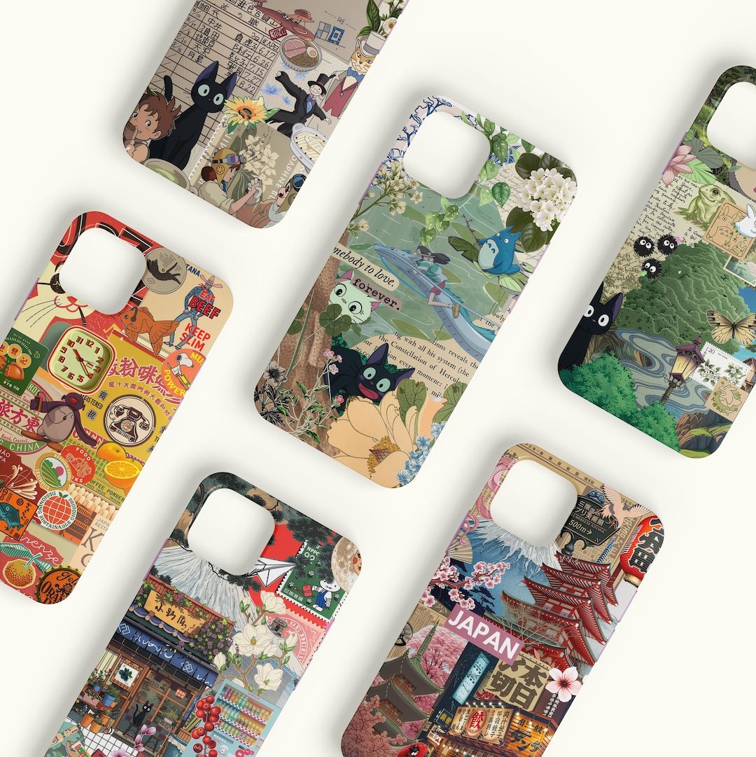 Japanese Mood Board Phone Case, Japanese Cover for iPhone 16 15 14 13 ...