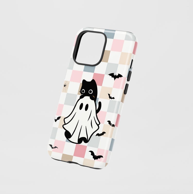Ghost Black Cat Halloween Phone Case for Magsafe iPhone 16 15 14 13 12 ...